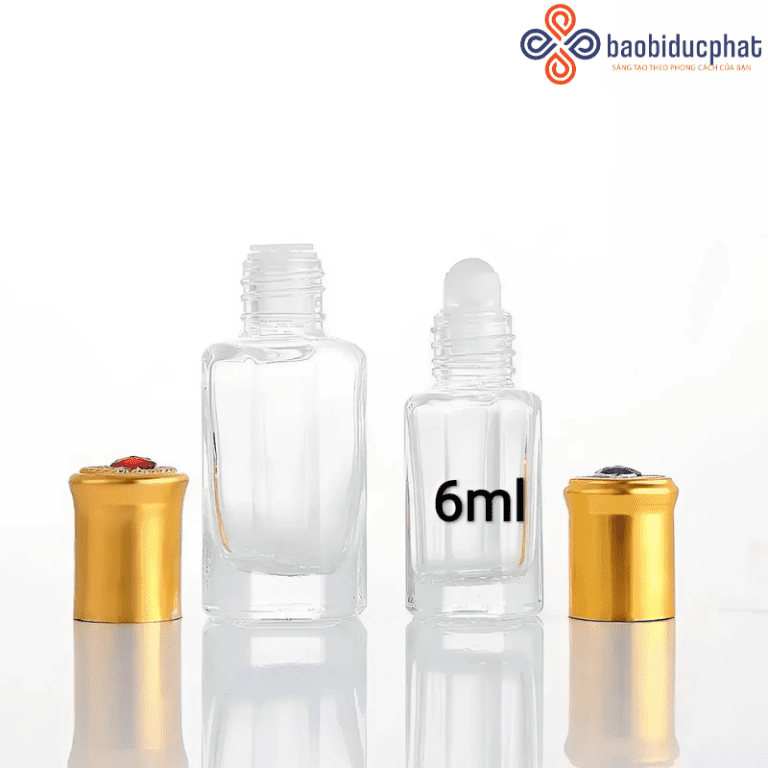 Chai thủy tinh lăn đựng nước hoa trong suốt 3-12ml - Bao bì Đức Phát