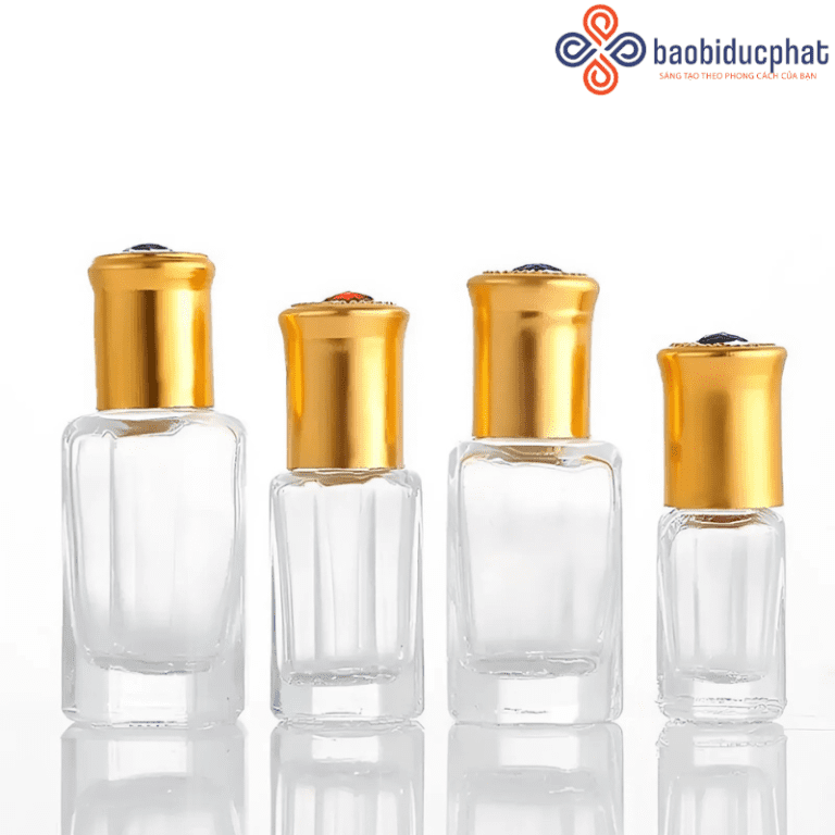 Chai thủy tinh lăn đựng nước hoa trong suốt 3-12ml - Bao bì Đức Phát